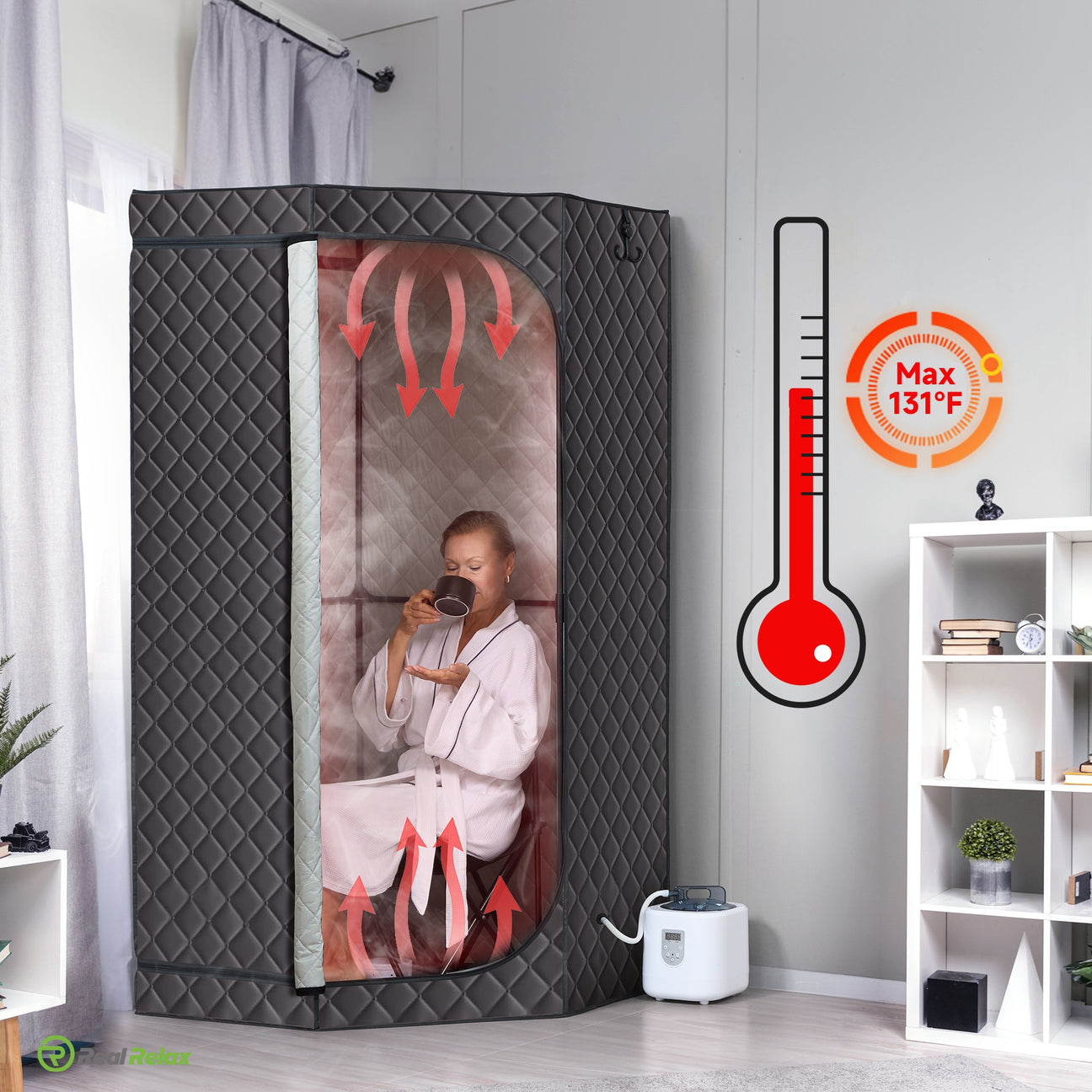How do Real Relax portable steam saunas help with muscle recovery?